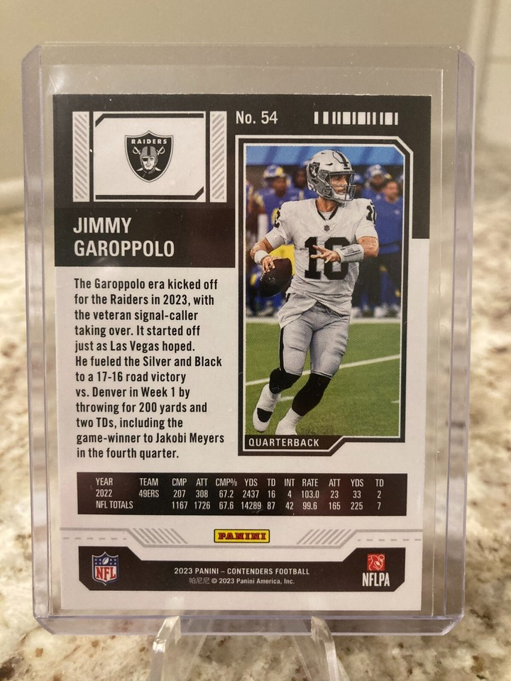 2023 Panini Contenders Season Ticket Mojo JIMMY GAROPPOLO #54 LAS VEGAS RAIDERS | eBay