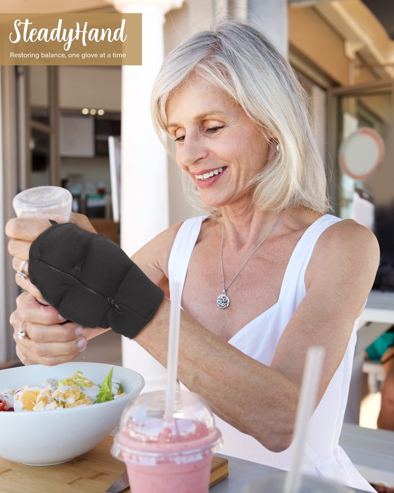 SteadyHand Weighted Glove for Tremors Adjustable Hand Stability Aid for ...