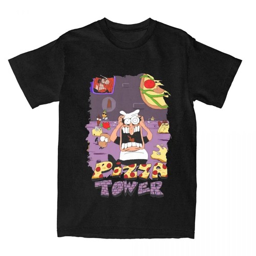 PIZZA TOWER Gaming Game Fans Merch Shirt Men Women Novelty 100% Cotton ...