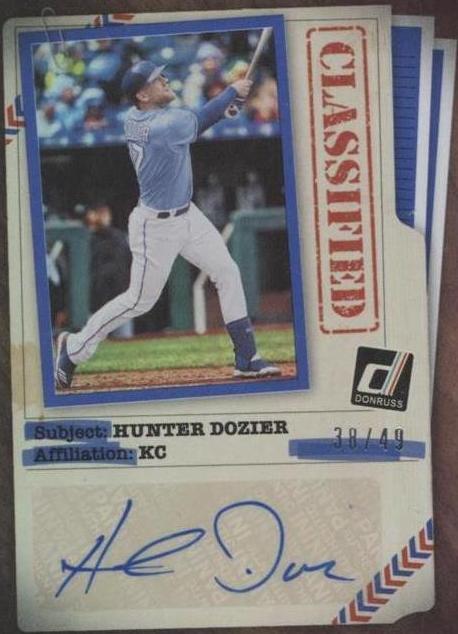 2020 Panini Donruss - Classified Signatures Hunter Dozier #CLS-HD Blue ...