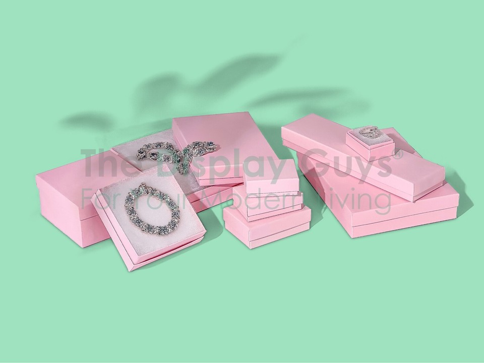 BULK 3.2x2.2x1 Cardboard #32 JEWELRY GIFT BOXES Cotton Fill Kraft Small ...