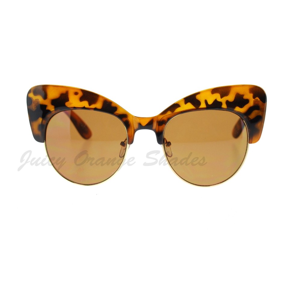 Super Bolded Top Cat Eye Sunglasses Women's Runway Fashion | eBay