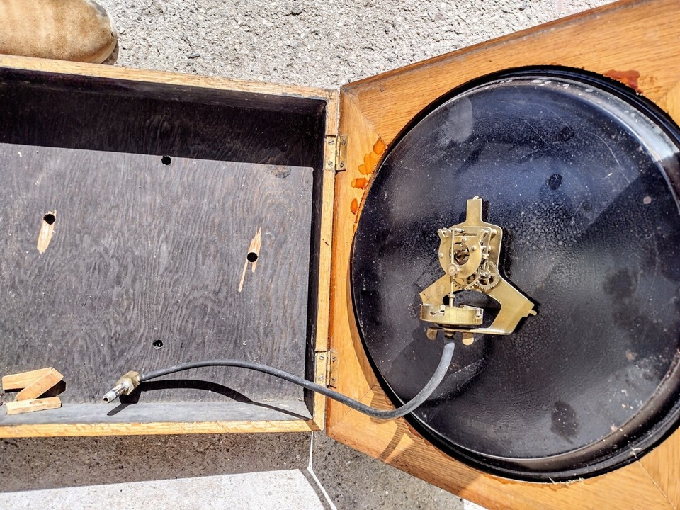 Antique Hahl Pneumatic Automatic Time Systems Wall Slave Clock in Oak ...