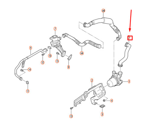 NEW VOLKSWAGEN BEETLE 9C SECONDARY AIR PUMP CONNECTING PIPE 1C0131128H ...