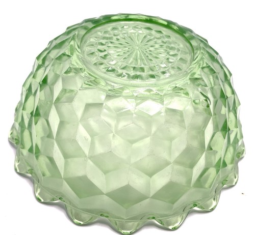 Vintage Green Depression Glass Jeanette/Cube Pattern 7.25 Inch Bowl | eBay