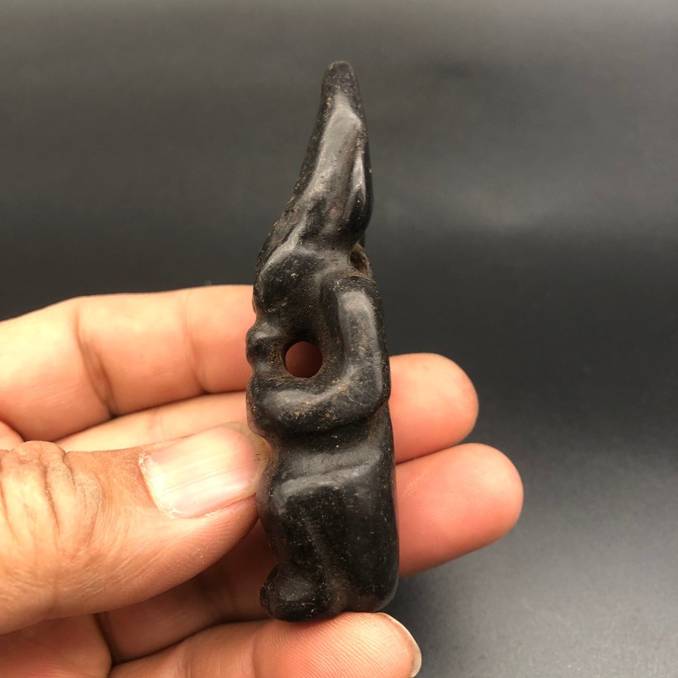 Old Hongshan Culture Meteorite Jade Hand-Carved SunGod Amulet Pendant ...