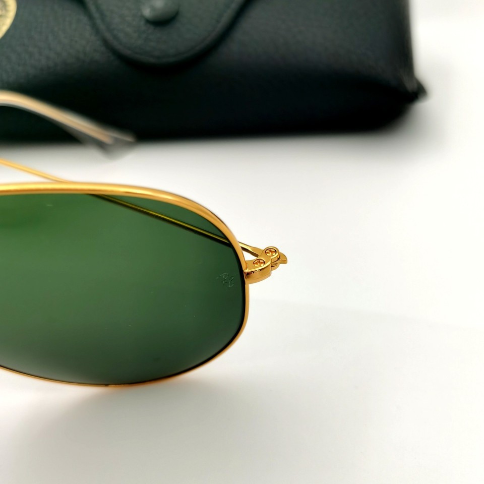 Ray-Ban Aviator Sunglasses RB3026 L2846 Gold Frame G15 Green Lens | eBay UK