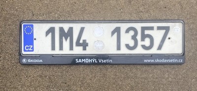 Czechia Real Used Old Czechoslovakia CS Original License Plate In Frame ...