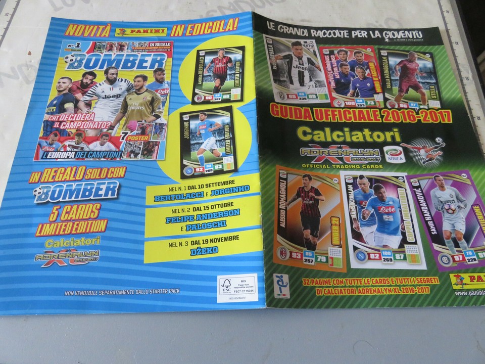 Official Guide Adrenalin Football Players 2016-2017 Panini 32 Pages ...
