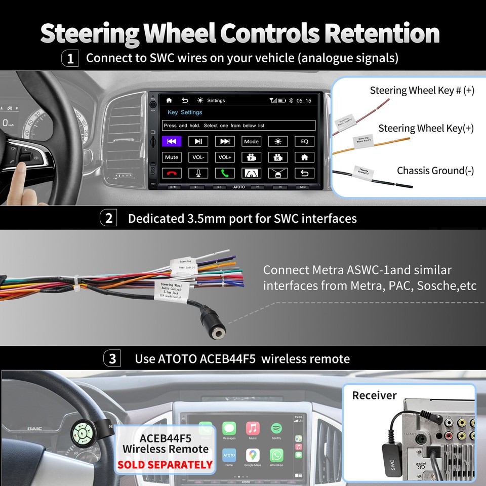 ATOTO F7 WE 7" Double DIN Car Stereo Wireless CarPlay&Android Auto ...