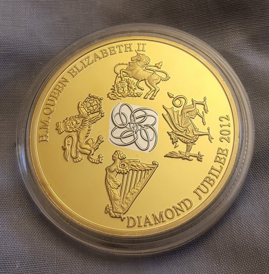 Queen Elizabeth II Diamond Jubilee Old Silver Gold Coin Royal Family ...