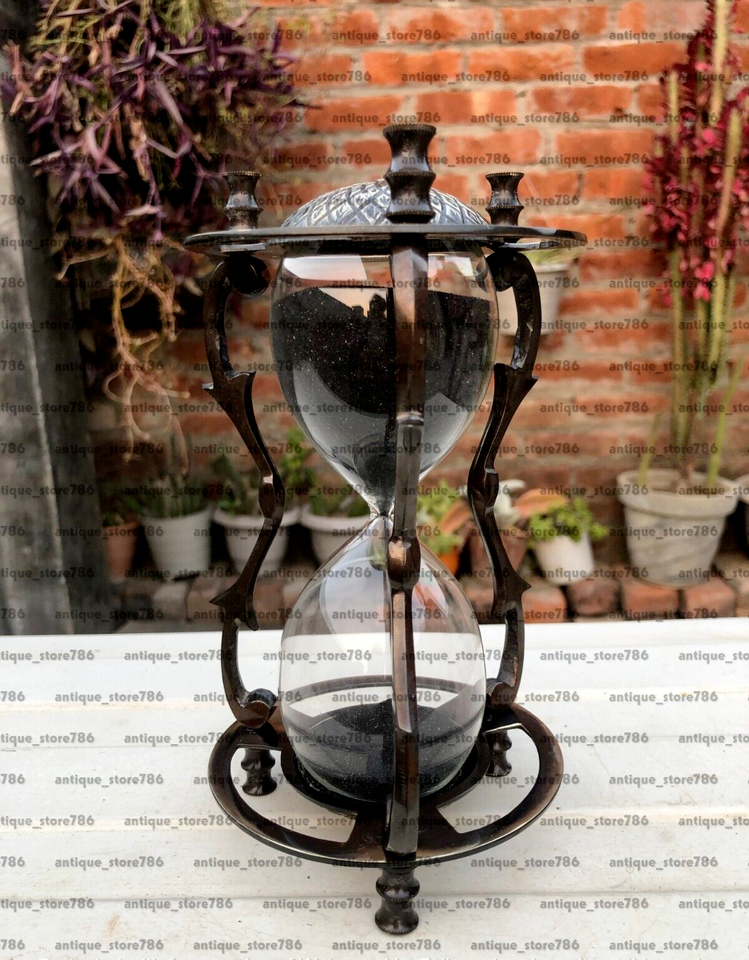 Sand Timer Hourglass Brass Nautical Maritime Hour Glass Vintage Sand ...