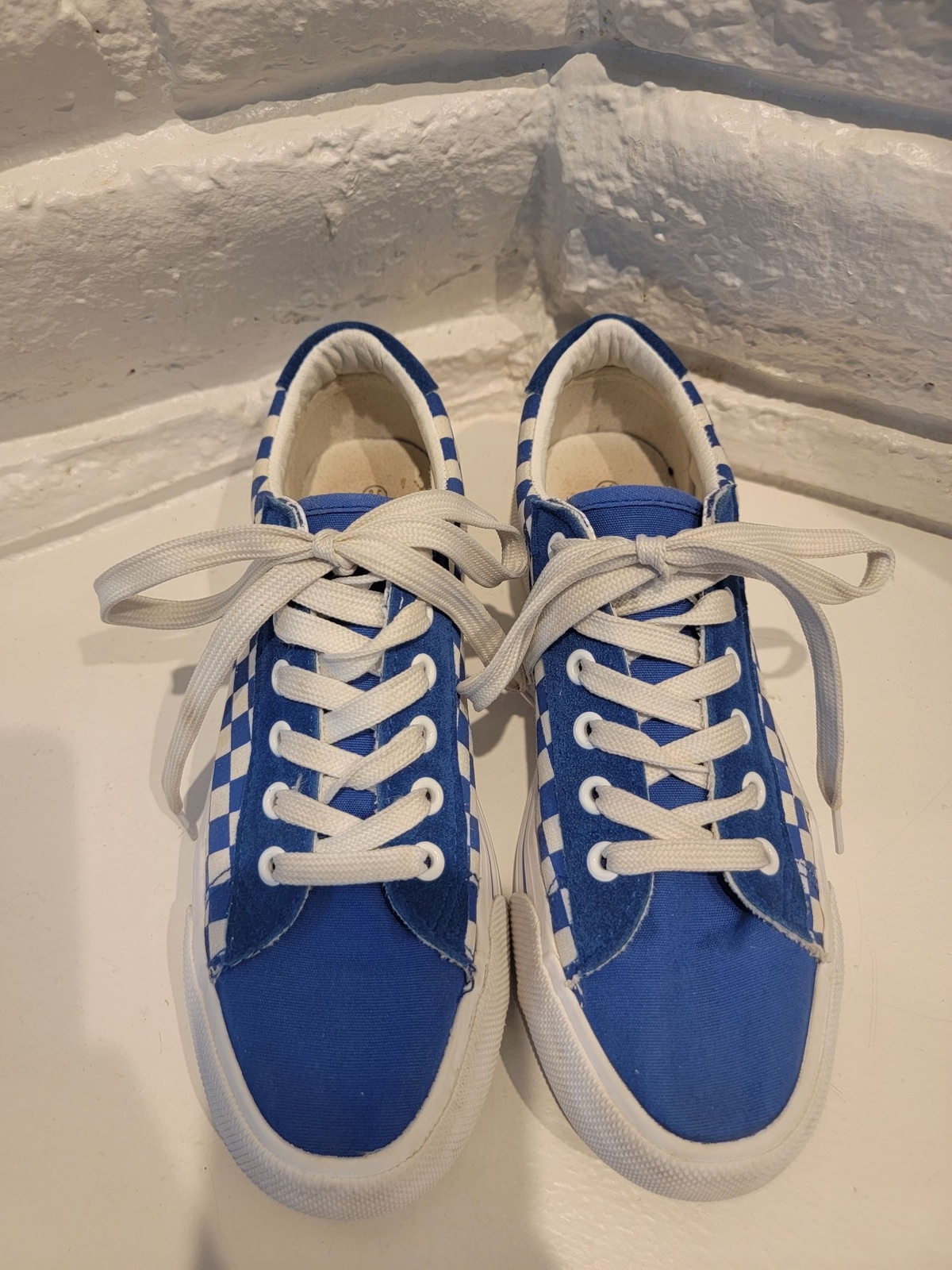 Mudd Blue Checkered Sneakers Womens Size 8.5 | eBay