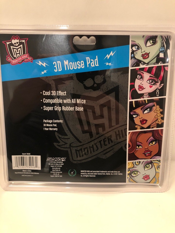 Sakar 2011 3D Monster High Mousepad mouse pad New A5F | eBay