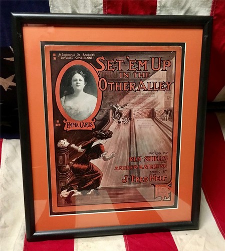 Vintage 1909 Set 'Em Up In The Other Alley Bowling Song Sheet Music ...