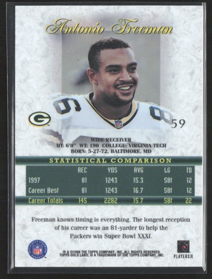 1998 Topps Gold Label #59 Antonio Freeman | eBay