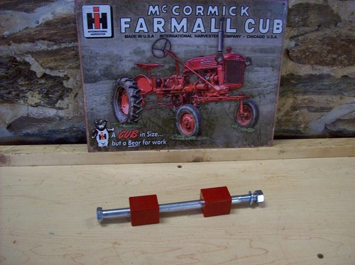 Farmall Cub McCormick snow plow mounting axle hanger bolt with blocks ...