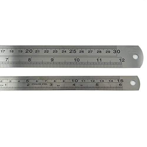 Stainless Steel Ruler 12 Inch And 6 Inch Double Side Measuring Scale ...