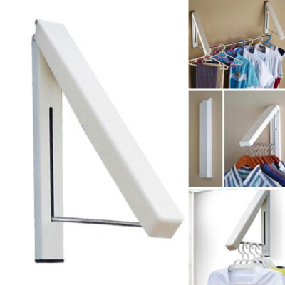 Foldable Retractable Wall Mounted Hanger Clothes Organizer Drying Rack ...
