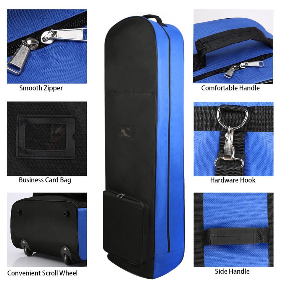 Wheeled Golf Travel Bag Padded Foldable Nylon Golf Club Case w ...