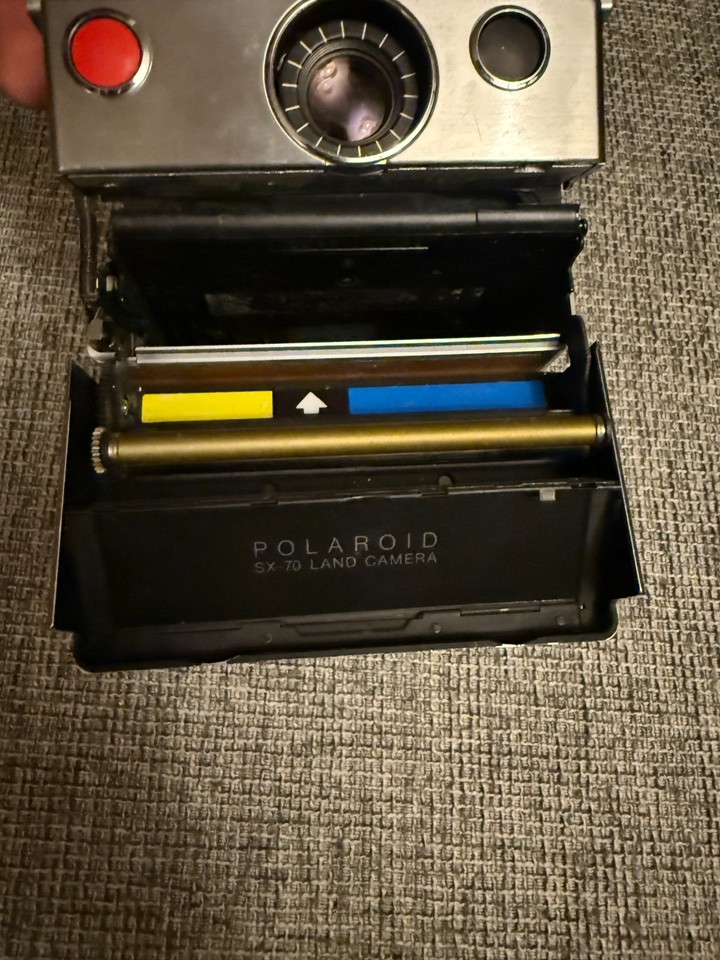 Polaroid SX-70 Land Camera Chrome & Tan Leather SLR Instant. UNTESTED ...