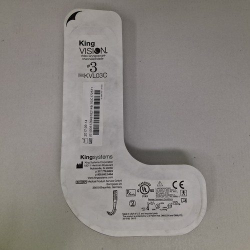 King Systems Corporation KingVision KVL03C Video Laryngoscope Channeled ...