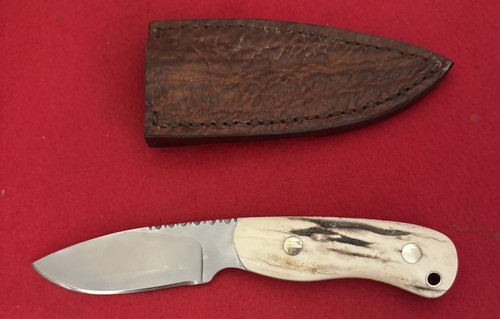 ALAN SCHROCK CUSTOM FIXED BLADE RING KNIFE, VASCO WEAR STEEL, STAG ...