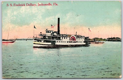 Postcard FL Jacksonville Florida SS Frederick DeBary Steamboat Steamer ...