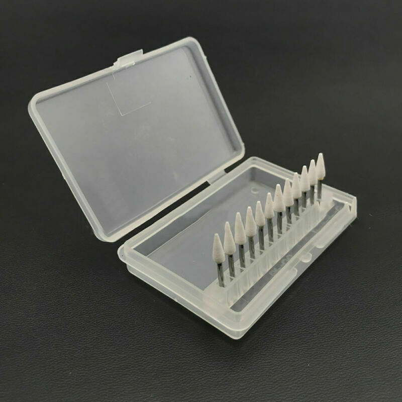 12Pc Dental White Stone Porcelain Resin Handpiece Polishing Bur High ...