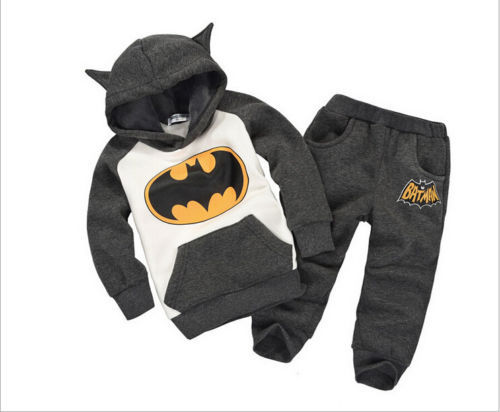 2PCS Toddler Kids Baby boys/Girls batman outfits hooded coat+ pants ...