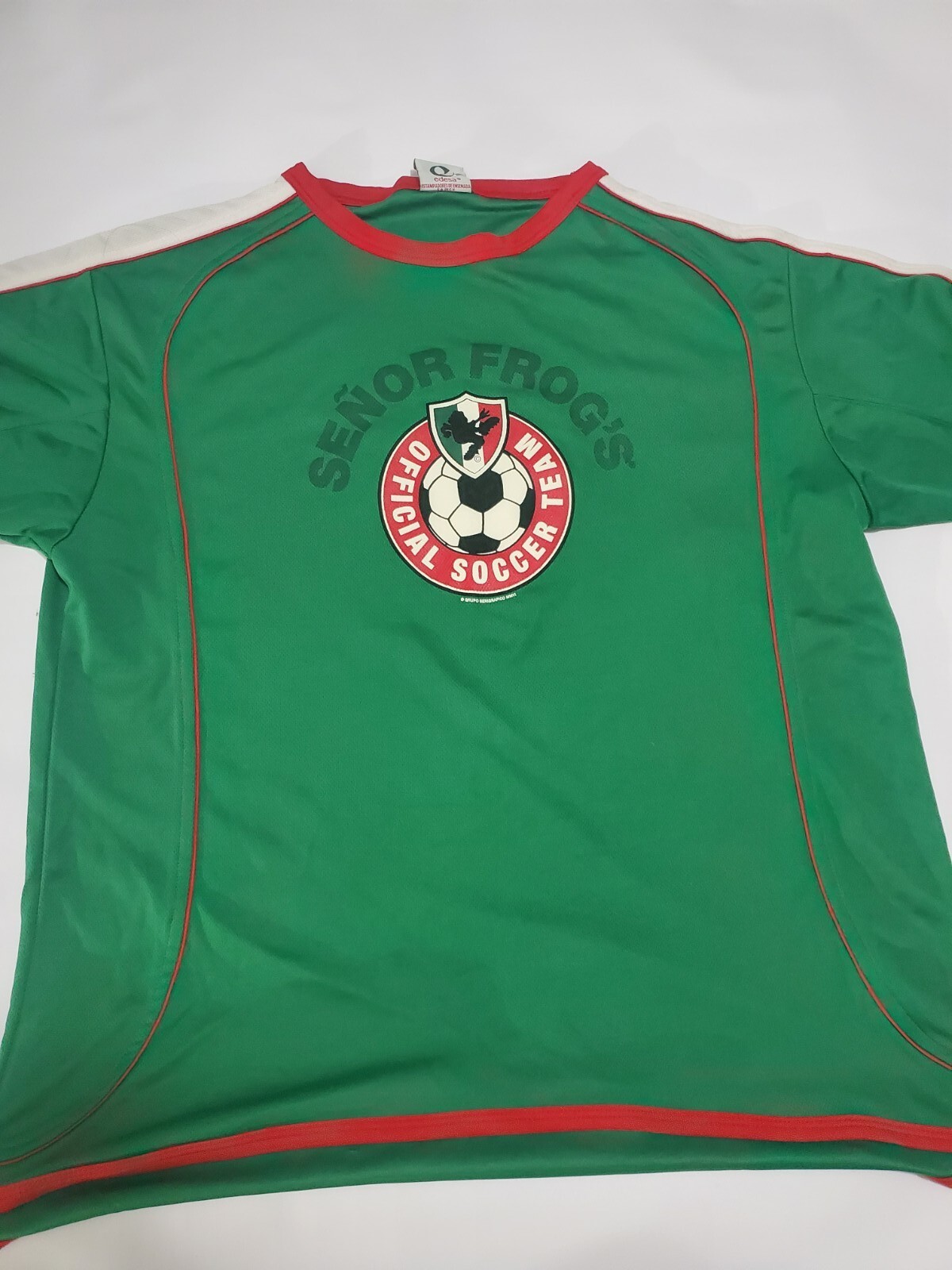 Vintage Senor Frogs Soccer T Shirt Size Large / Green… - Gem