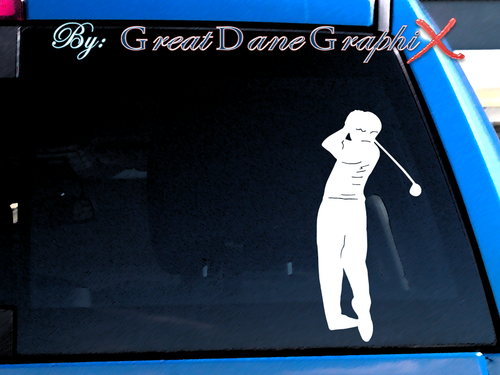 Golfer Golf (Custom Available) -Vinyl Decal Sticker -Color Choice -HIGH ...