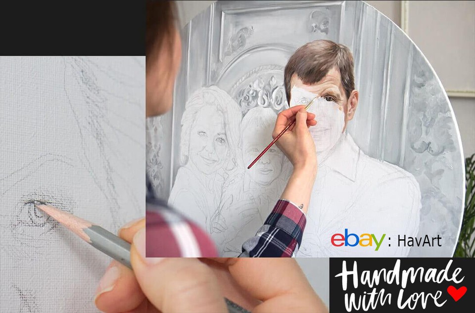 Custom original portrait from photo, woman portrait, man portrait kids ...