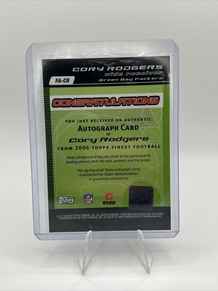 2006 Finest #FA-CR Cory Rodgers Autographs Refractor | eBay