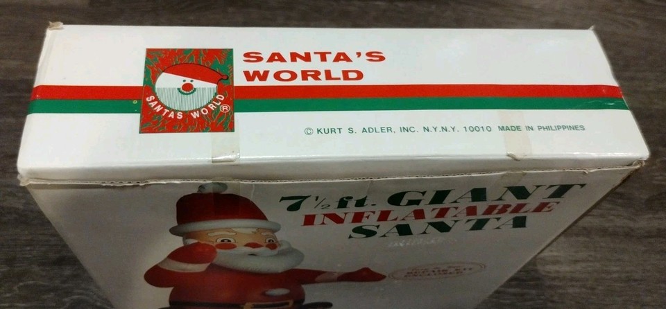 RARE VTG Santas World 7.5 Ft Giant Inflatable Santa Christmas Kurt ...