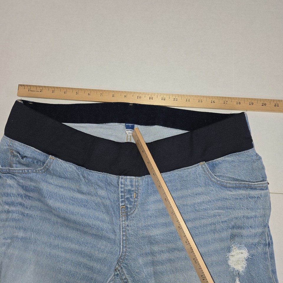 Old Navy Maternity Womens Light Blue Bootcut Jeans Stretch Low Band ...