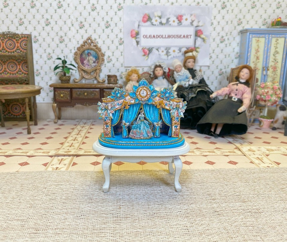 Doll Puppet Theater Stage Vintage Dollhouse Miniature Scale 1:12 ...