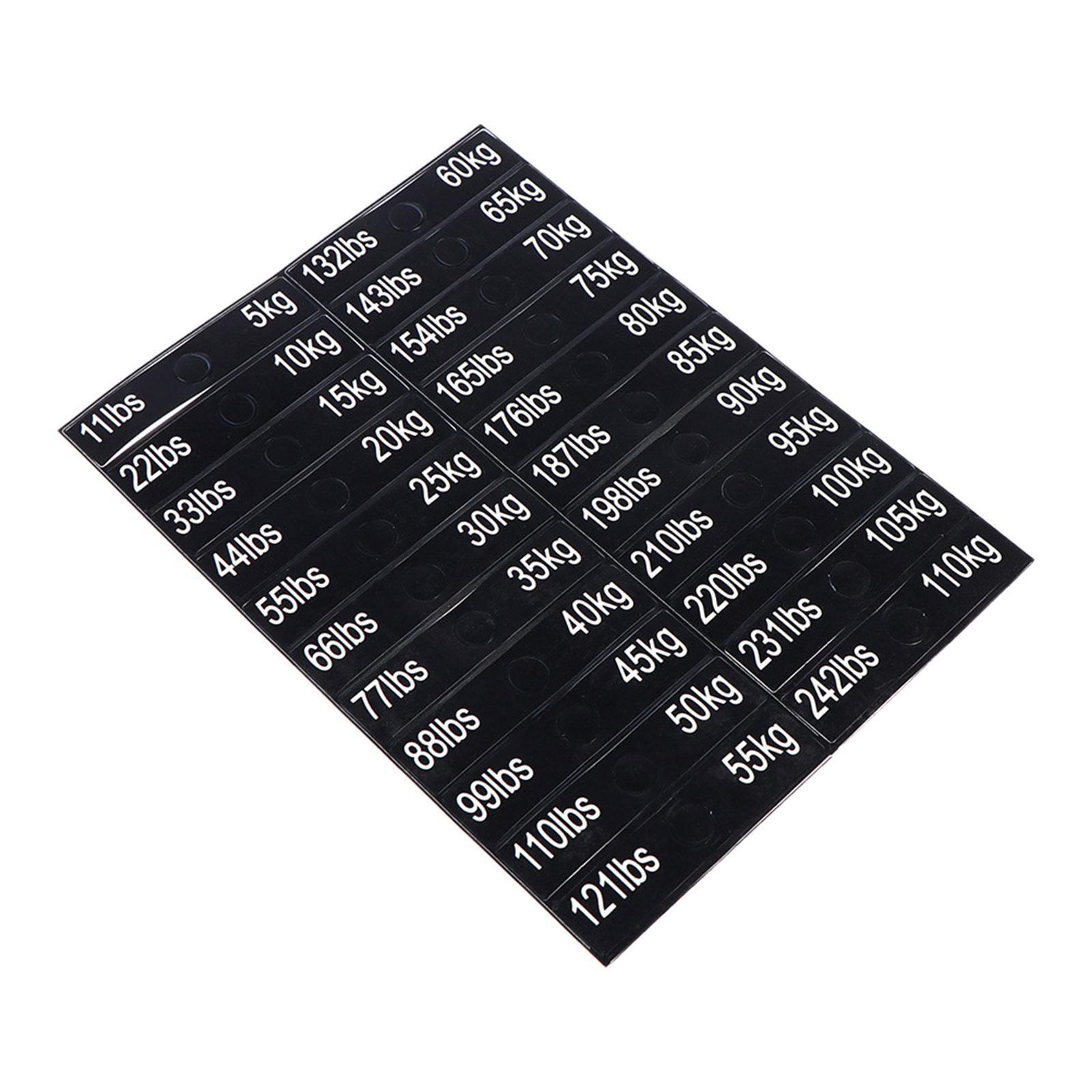 Weight Sticker 5 kg to 110 kg Black Background White Numbers Label ...