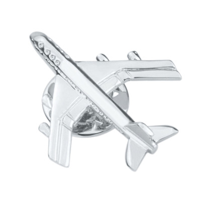 Silver Plated Brass Airplane Aircraft Plane Pin Brooch Jet Flight Pin ...