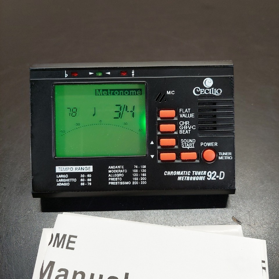 Cecilio 92-D Chromatic String Tuner + Metronome All in One Instrument ...