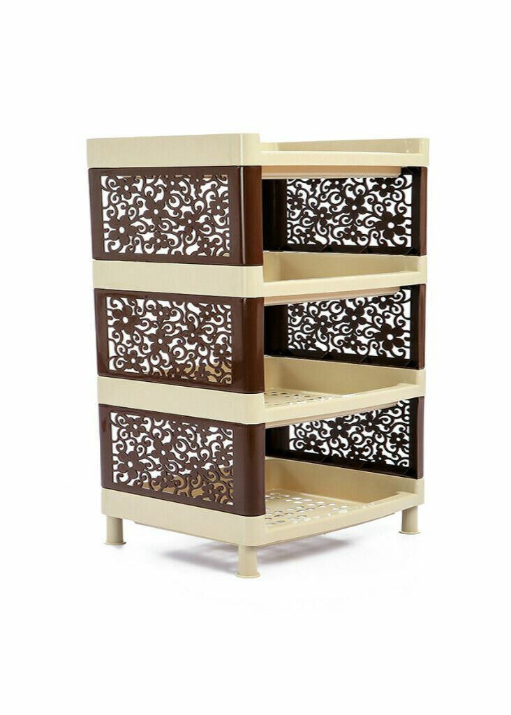 2/4Tier Plastic Shelf Shelving Rack Kitchen Home Bathroom Bedroom ...