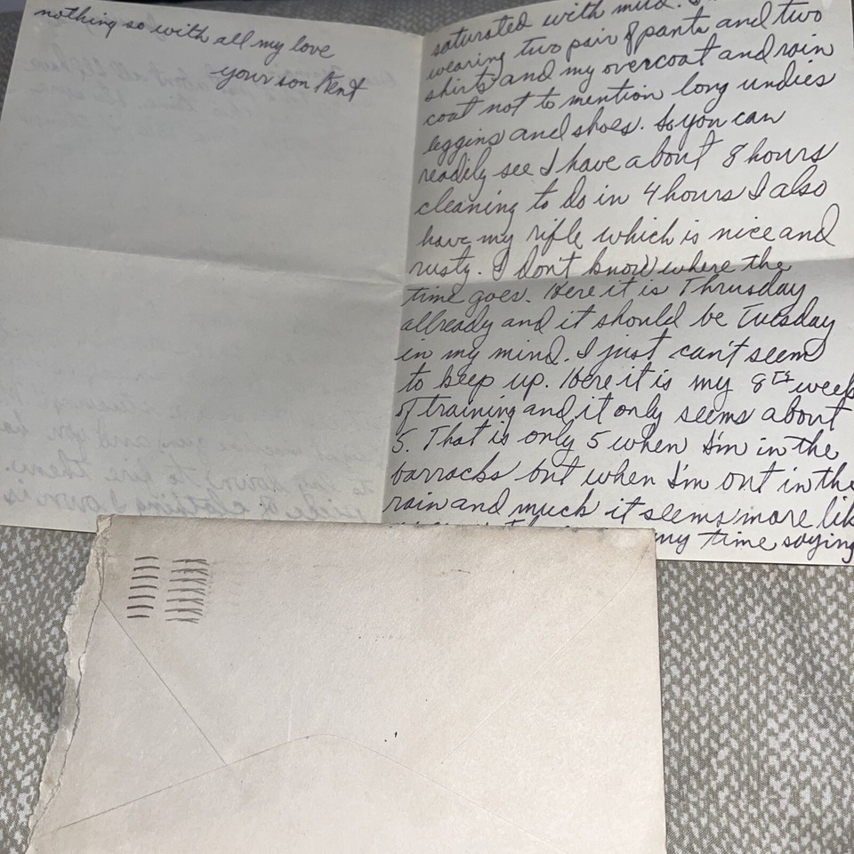 1945 WWII Letter Home from PVT at Camp Hood TX Texas to Inglewood CA ...