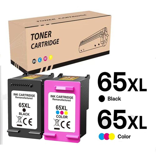 2PK Ink Cartridges for HP 65XL Deskjet 2600 2622 2652 3755 ENVY 5052 ...