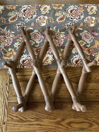 Vintage Wood Expandable Peg Rack Multi-Purpose Accordion Wall Hangers ...