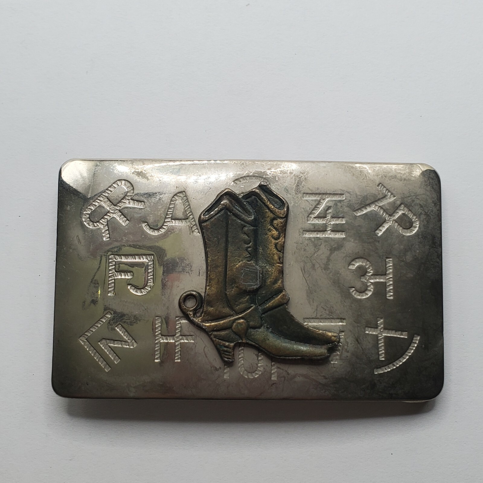 VINTAGE COWGIRL BOOTS BELT BUCKLE WESTERN COLLECTIBLE… - Gem