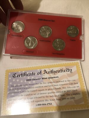 2000 - D Mint - State Quarters (COMPLETE YEAR SET) 5 Coin Set | eBay