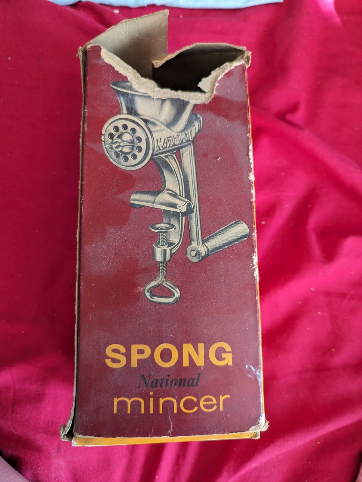 Vintage meat mincer In Box. FOR SPARES. Spong National 25. Made in ...