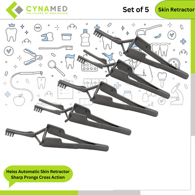 Cynamed Heiss Automatic Skin Retractor Sharp Prongs Cross Action 4 in ...