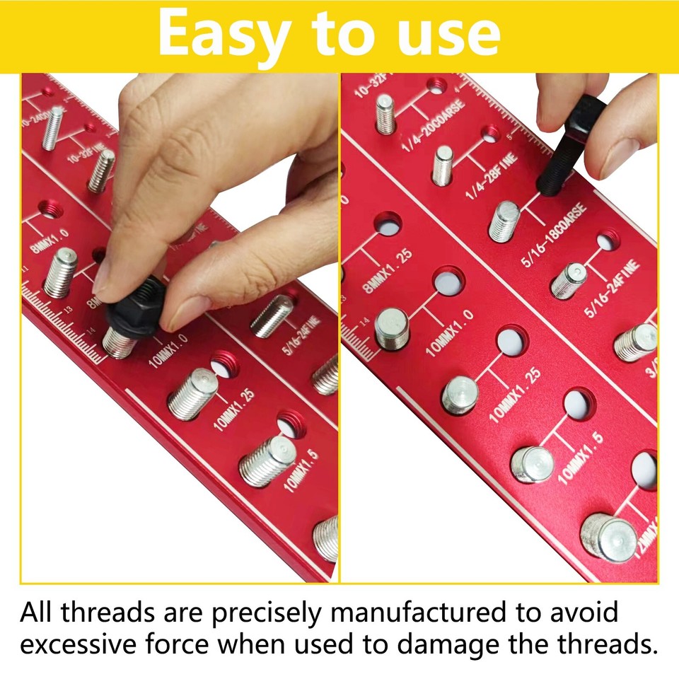 28 Nut and Bolt Inch and Metric Thread Checker Screw Thread Identifier ...