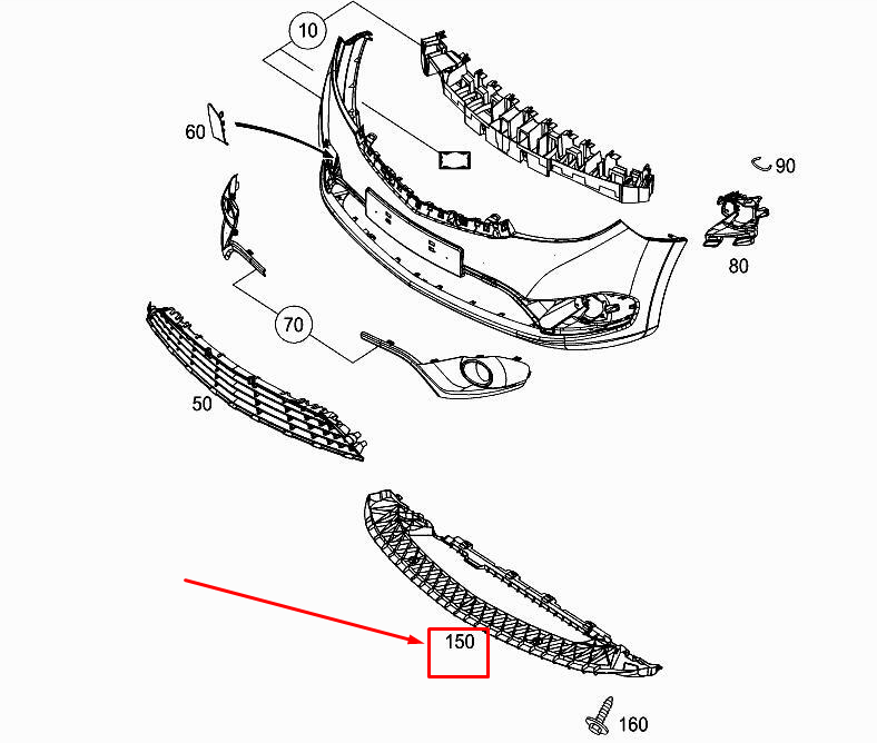 MERCEDES-BENZ CITAN W415 Front Bumper Spoiler A4158850125 NEW GENUINE ...